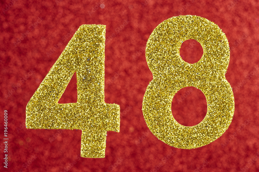Number forty-eight gold color over a red background. Anniversary Stock ...