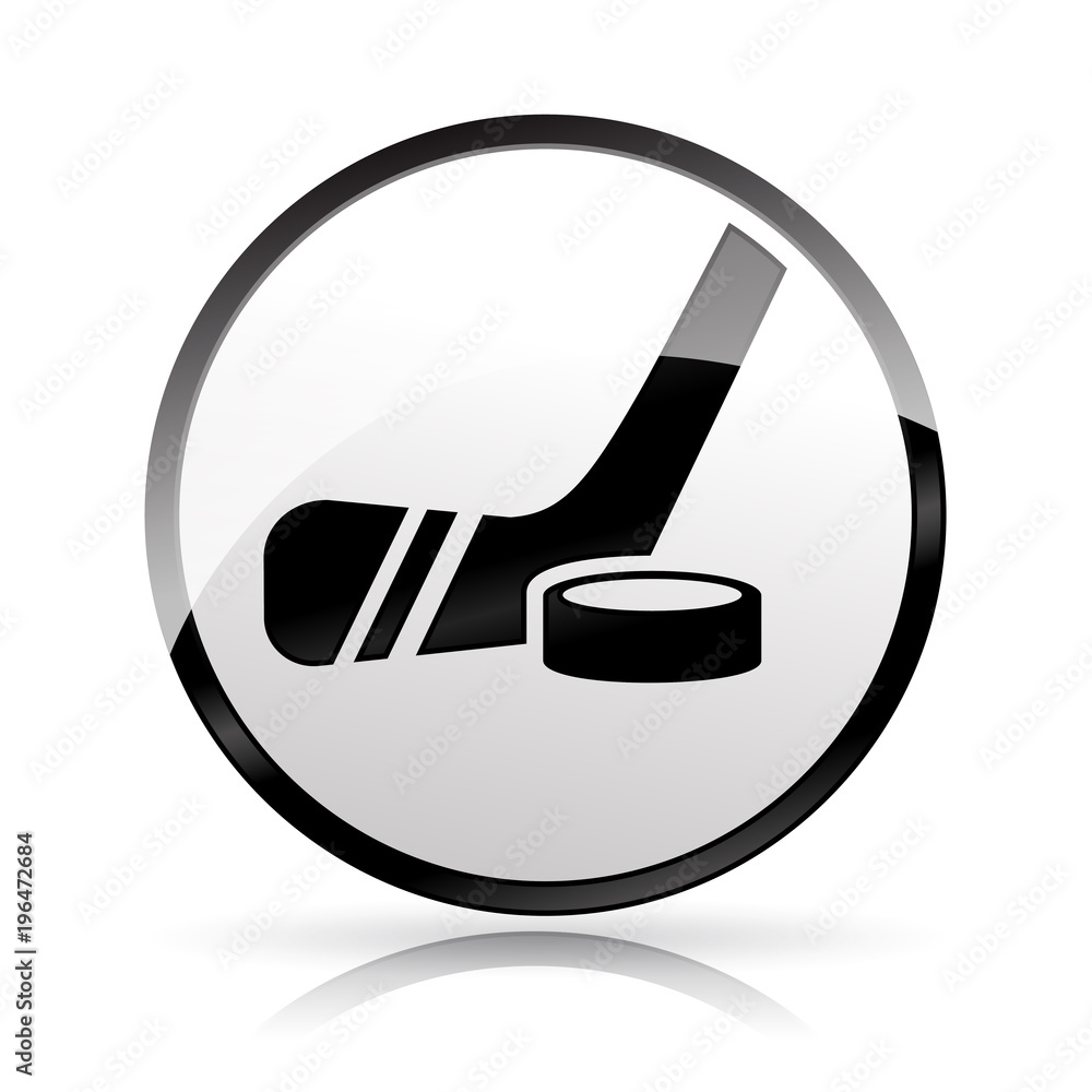 hockey icon on white background Stock Vector | Adobe Stock