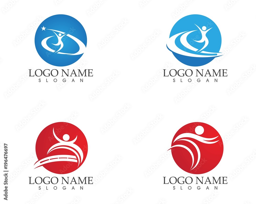 Human running vector logo template character for health Business Stock ...