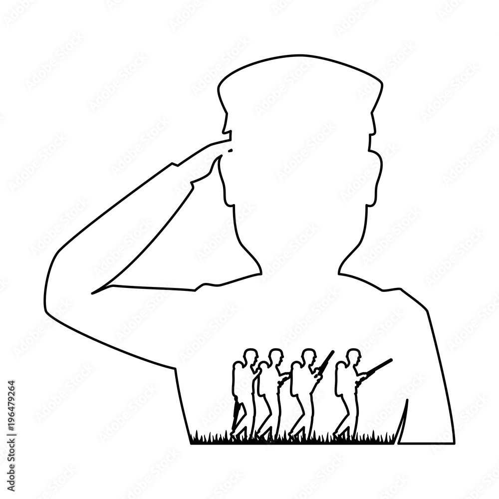 Soldier Salute Drawing