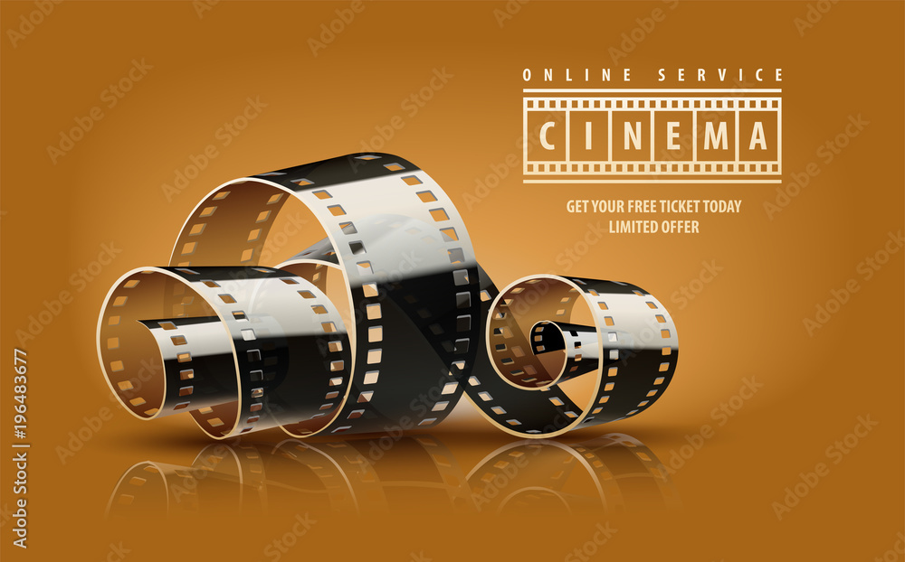 Movie film reel. Cinematography concept for online cinema. Stock Vector ...