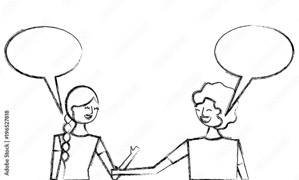 People Talking To Each Other Drawing