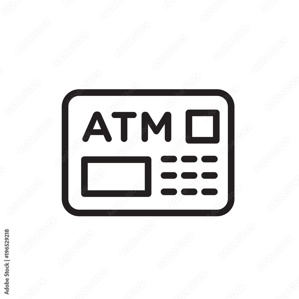 atm outlined vector icon. Modern simple isolated sign. Pixel perfect ...