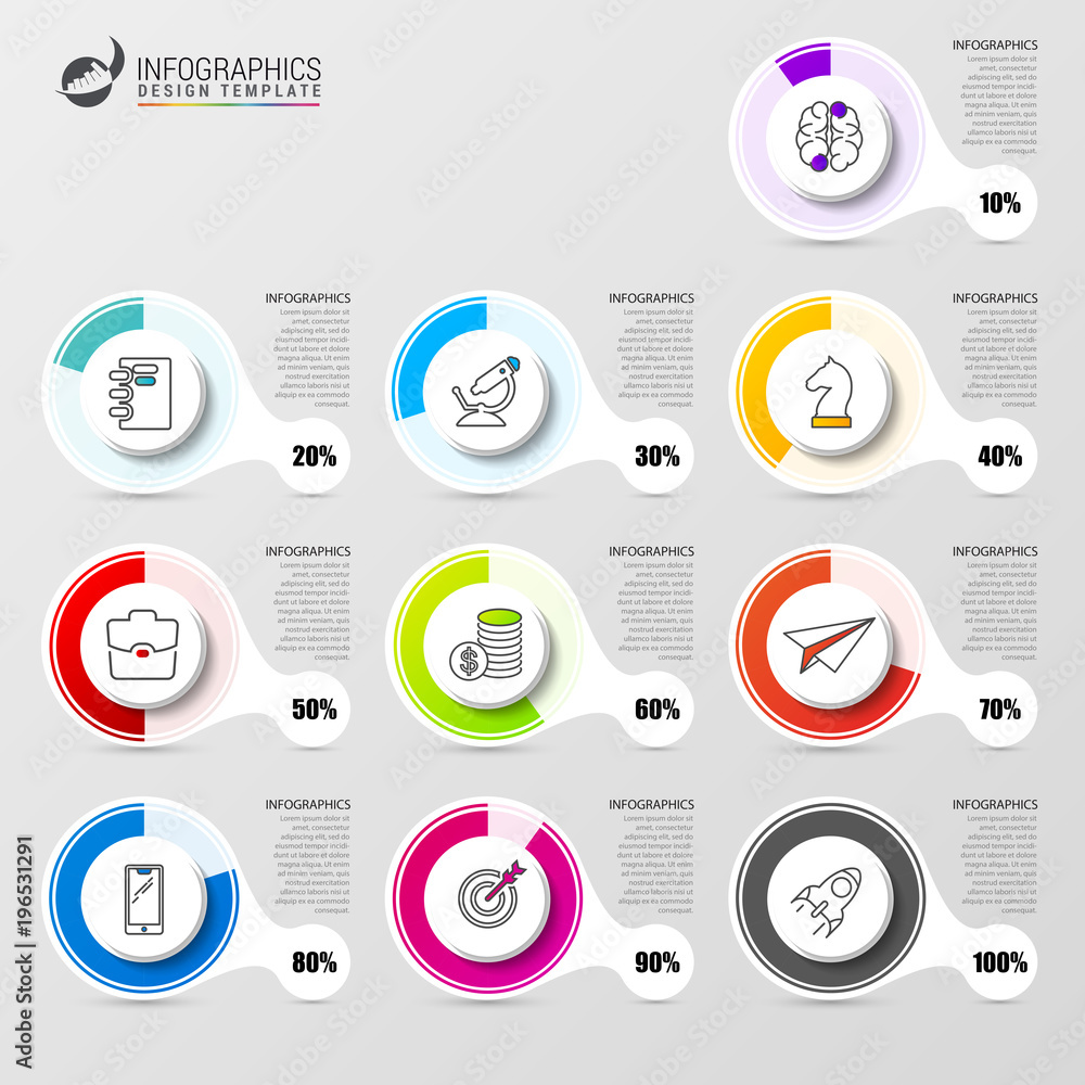 Percentage diagram. Infographic design template with icons Stock Vector ...