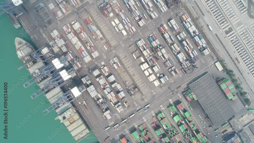 Video Container ship in export and import business and logistics ...