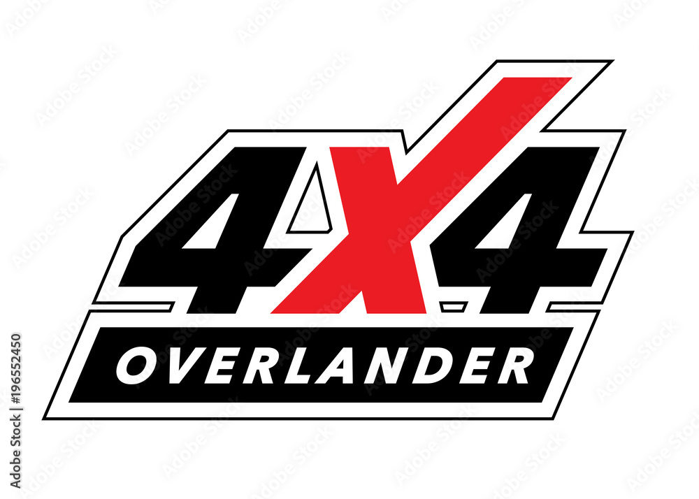 Off-road 4x4 all-terrain vehicle sticker design. Overland adventure ...