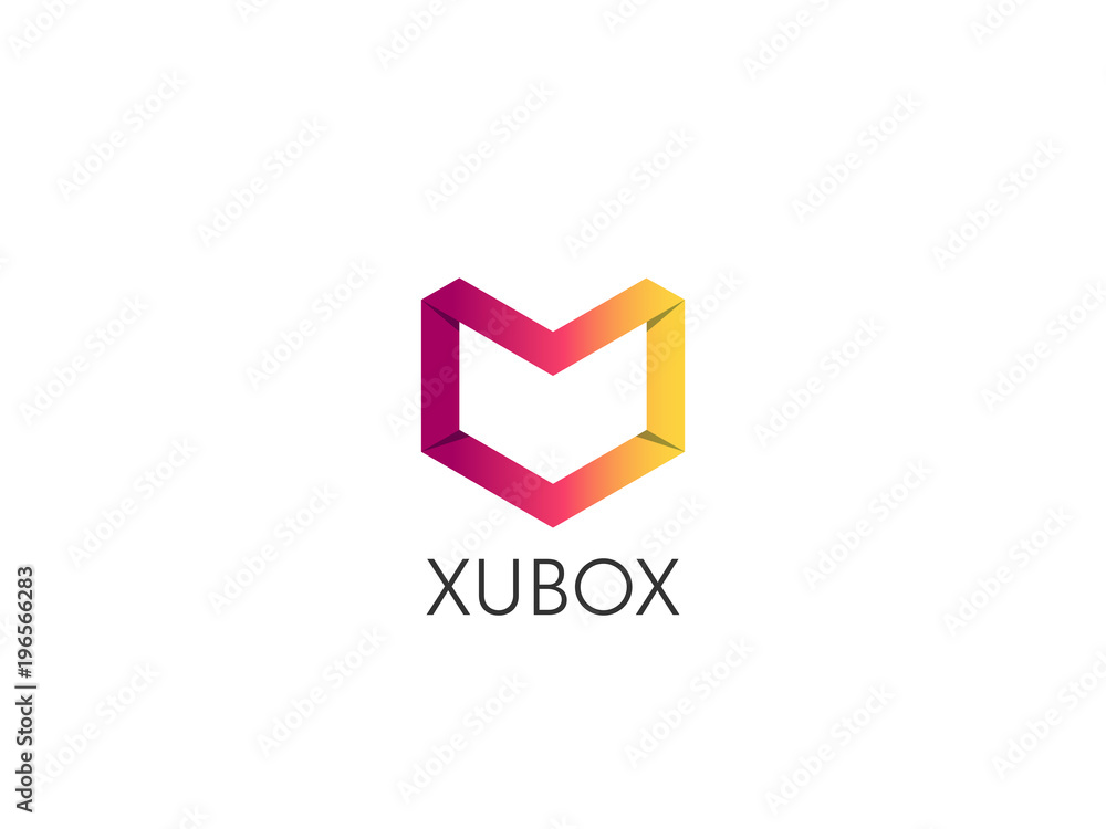 Abstract geometric letter M logo template with hexagonal element object ...