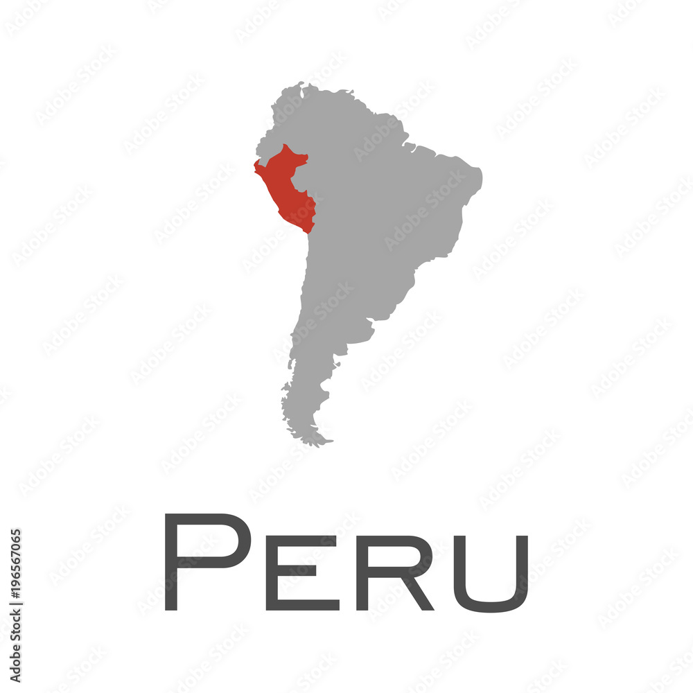 peru and south american continent map Stock Vector | Adobe Stock