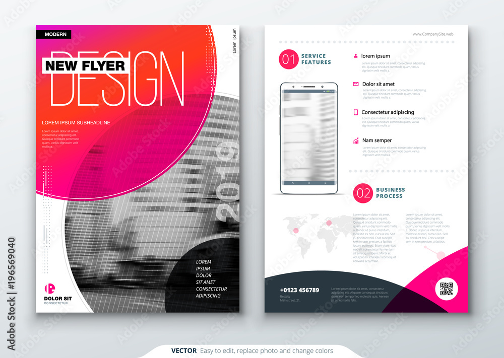 Flyer template layout design. Business flyer, brochure, magazine or ...