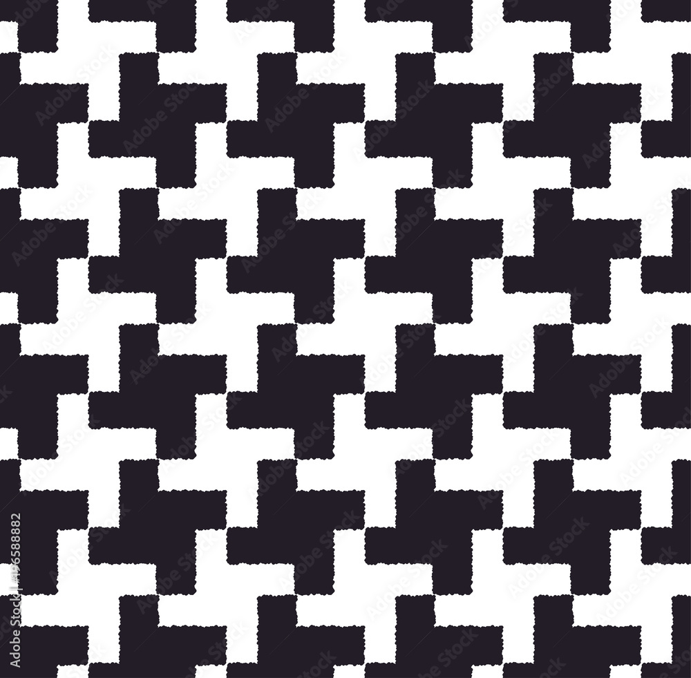 seamless black and white houndstooth checkered pattern Stock Vector ...