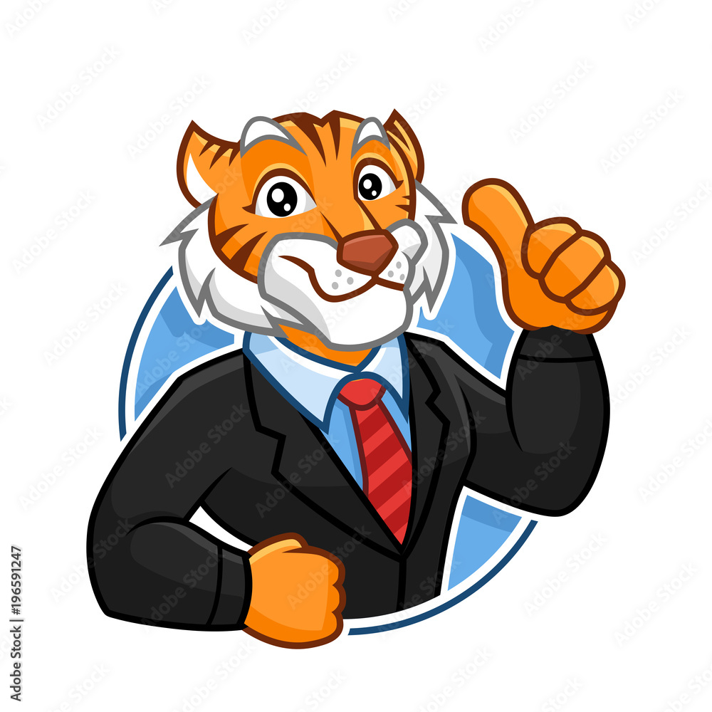 Corporate Tiger mascot character design Stock Vector | Adobe Stock