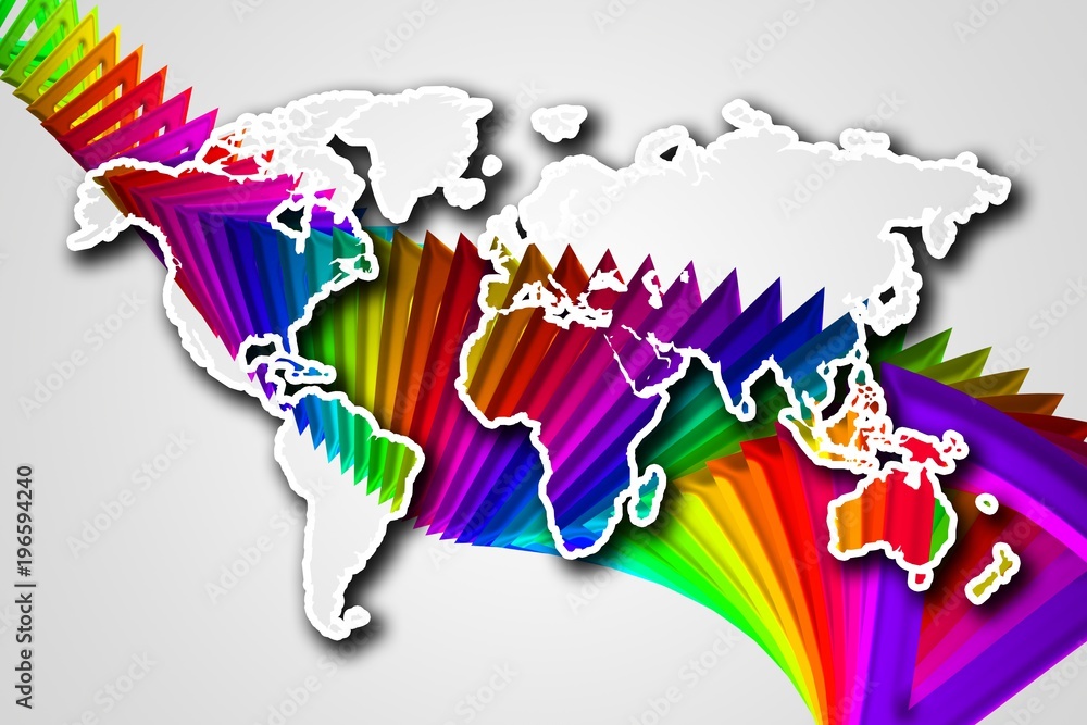 World map paint design art Stock Illustration | Adobe Stock