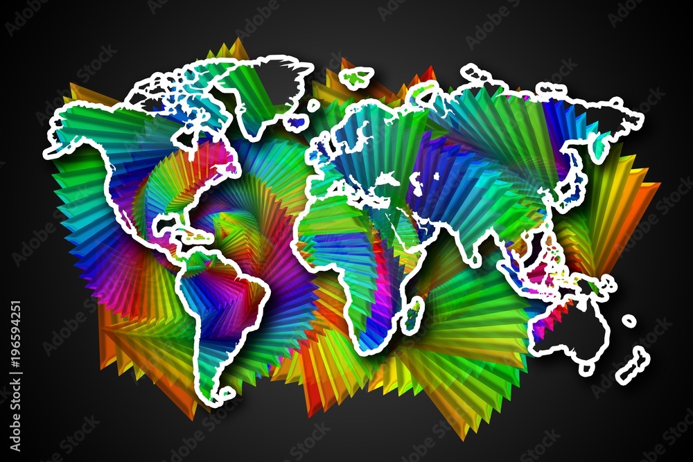 World map paint design art Stock Illustration | Adobe Stock
