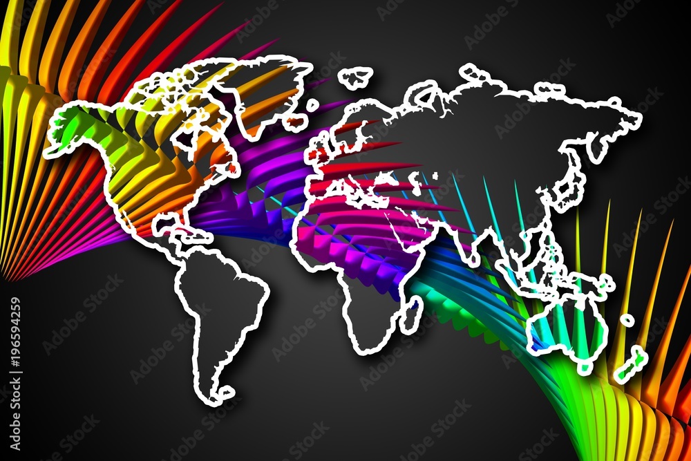 World map paint design art Stock Illustration | Adobe Stock