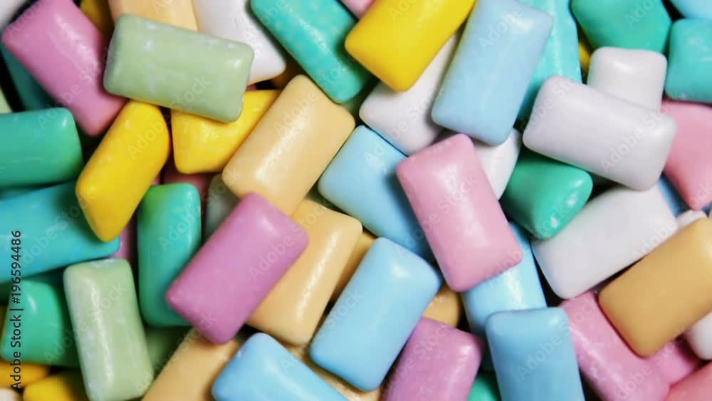 different colors chewing gum pastel color. Background. The video ...