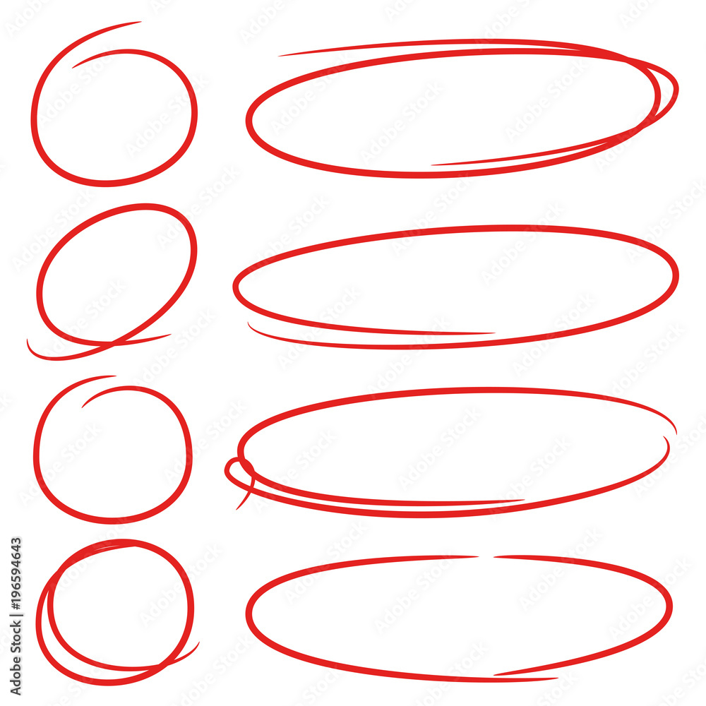 red circle for marking texts Stock Vector | Adobe Stock