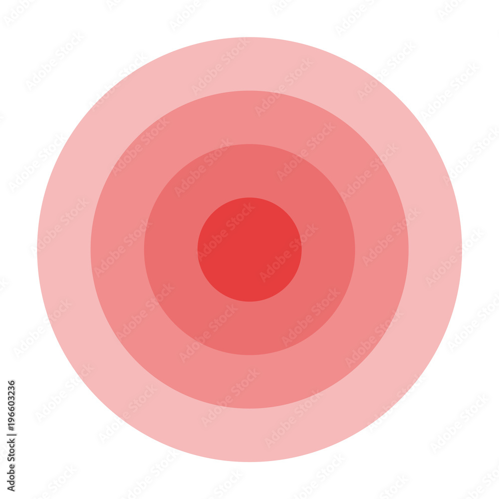 Isolated vector red ring. Pain circle. Symbol of pain. For your medical ...