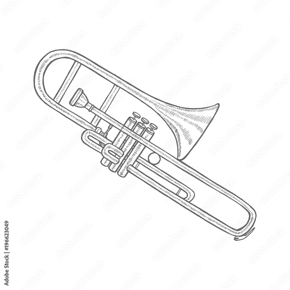 Trombone Instrument Drawing