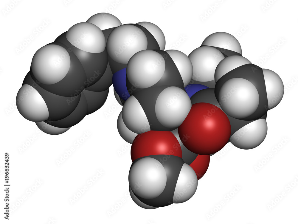 Carfentanil (carfentanyl) synthetic opioid drug molecule. 3D rendering ...