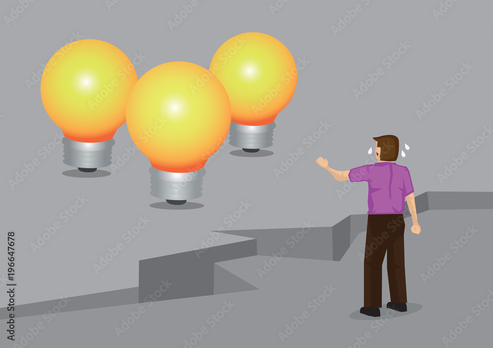 Cartoon Man Crying Over Lost Business Ideas Cartoon Vector Illustration ...