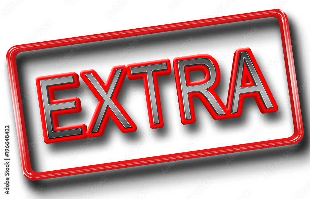 Stock Illustration - Large Red Text: Extra, 3D Illustration, Isolated ...