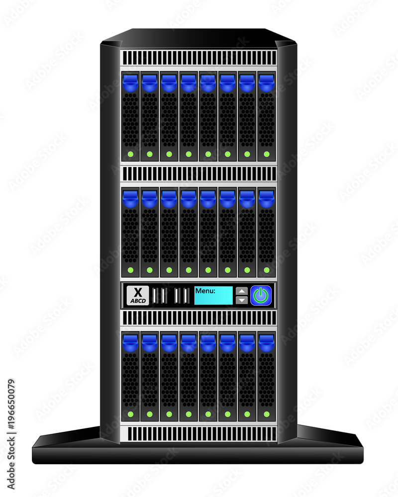 Tower-server 4u vertical version with 24 hard drives 2.5 inches and a ...