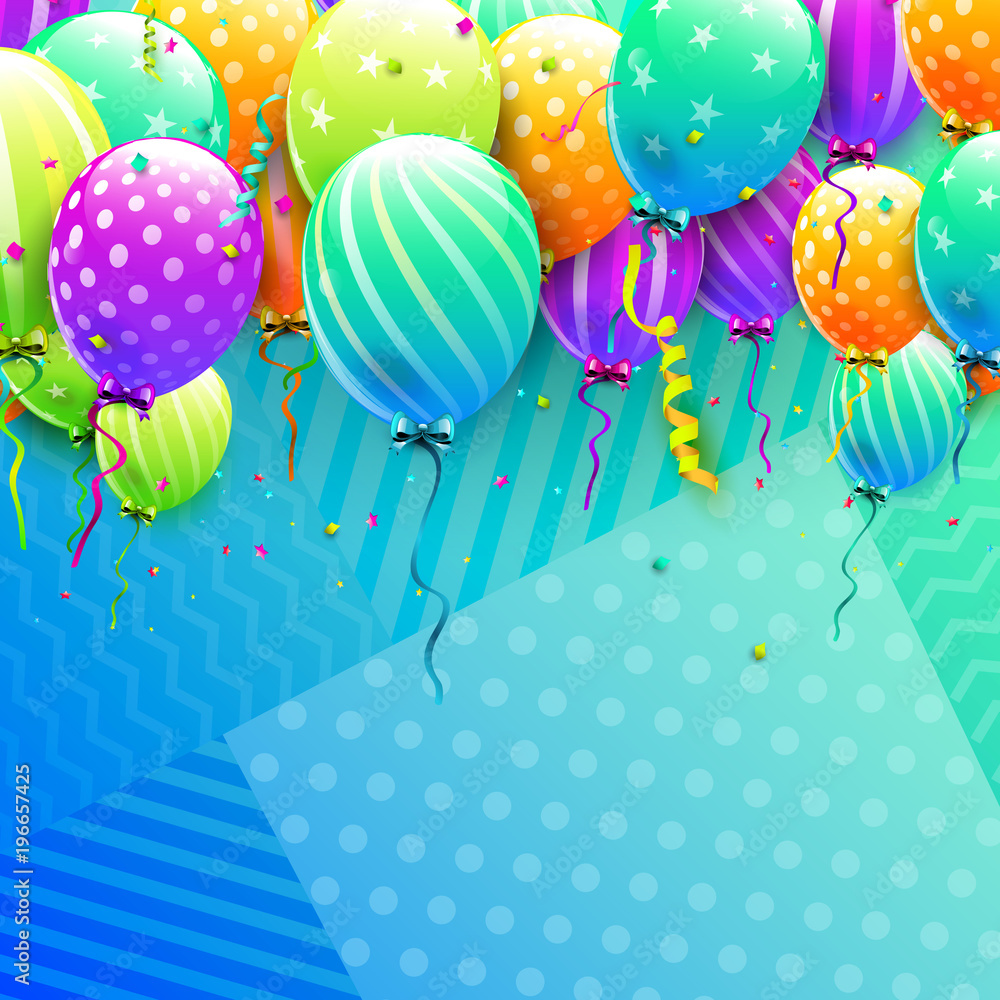 Birthday balloons template Stock Vector | Adobe Stock