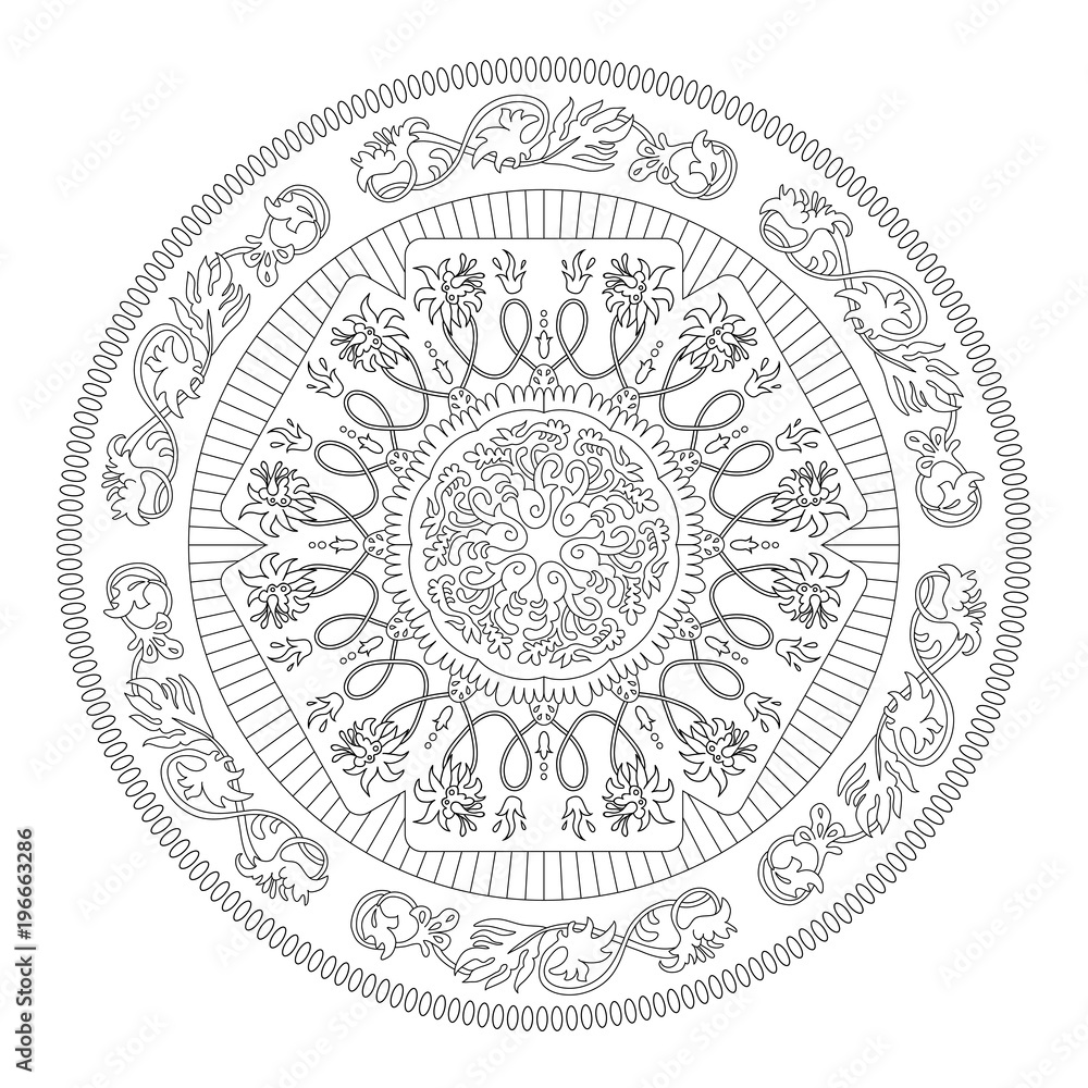 Meditation Mandala To Color