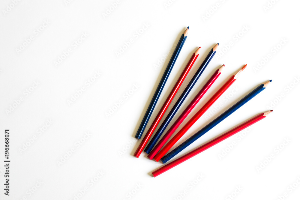 iridescent pencils on fabric Stock Photo | Adobe Stock