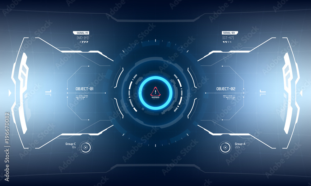 Futuristic Vector HUD Interface Screen Design. Sci-Fi Virtual Reality ...