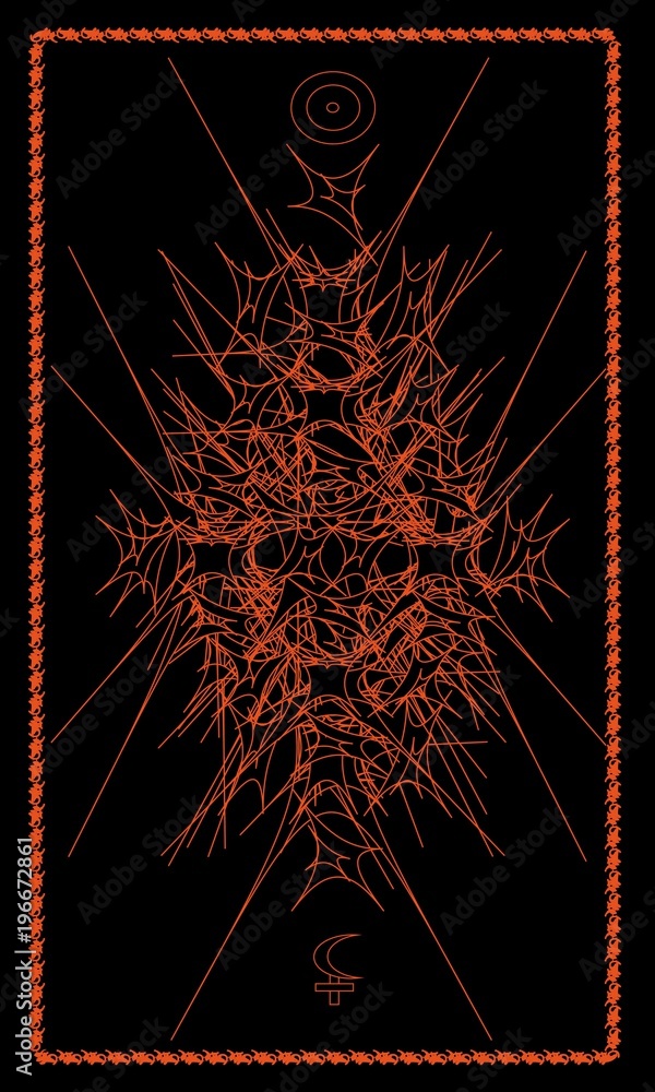 Tarot cards - back design. Lilith, Sun Stock Vector | Adobe Stock