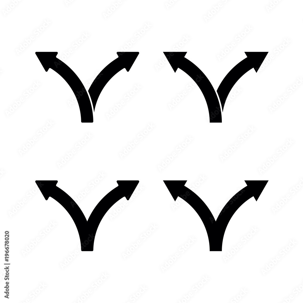 Two way direction arrow sign. Icon set. Vector illustration Stock ...