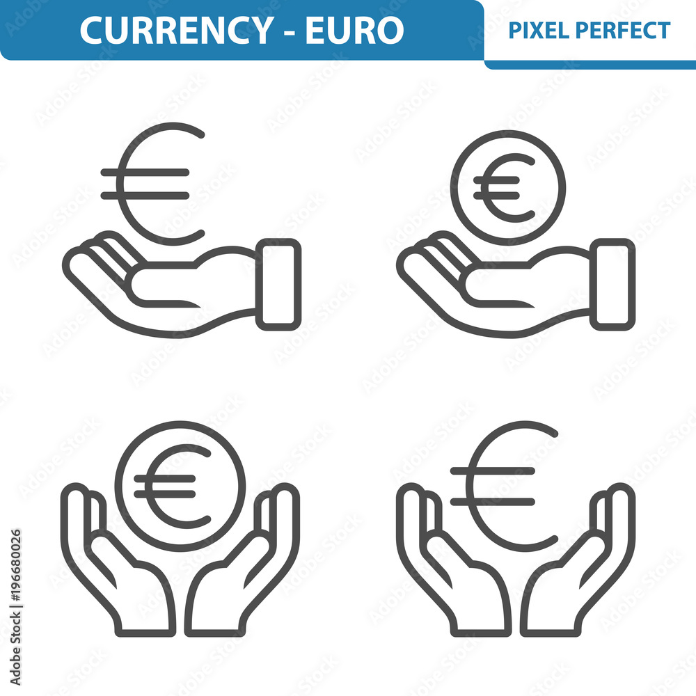 Euro Icons, Professional, pixel perfect icons depicting various Euro ...