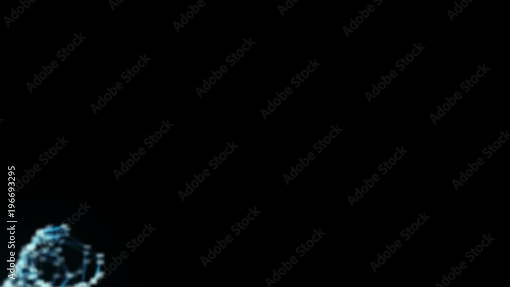 Flying through Digital Plexus Tunnel Funnel made of random digit nodes and connection paths. For ...