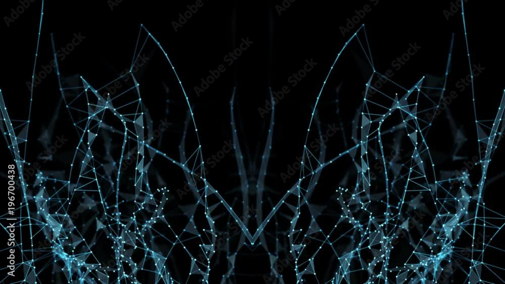 Abstract plexus polygon nodes and connections form network For visuals vj internet presentations ...