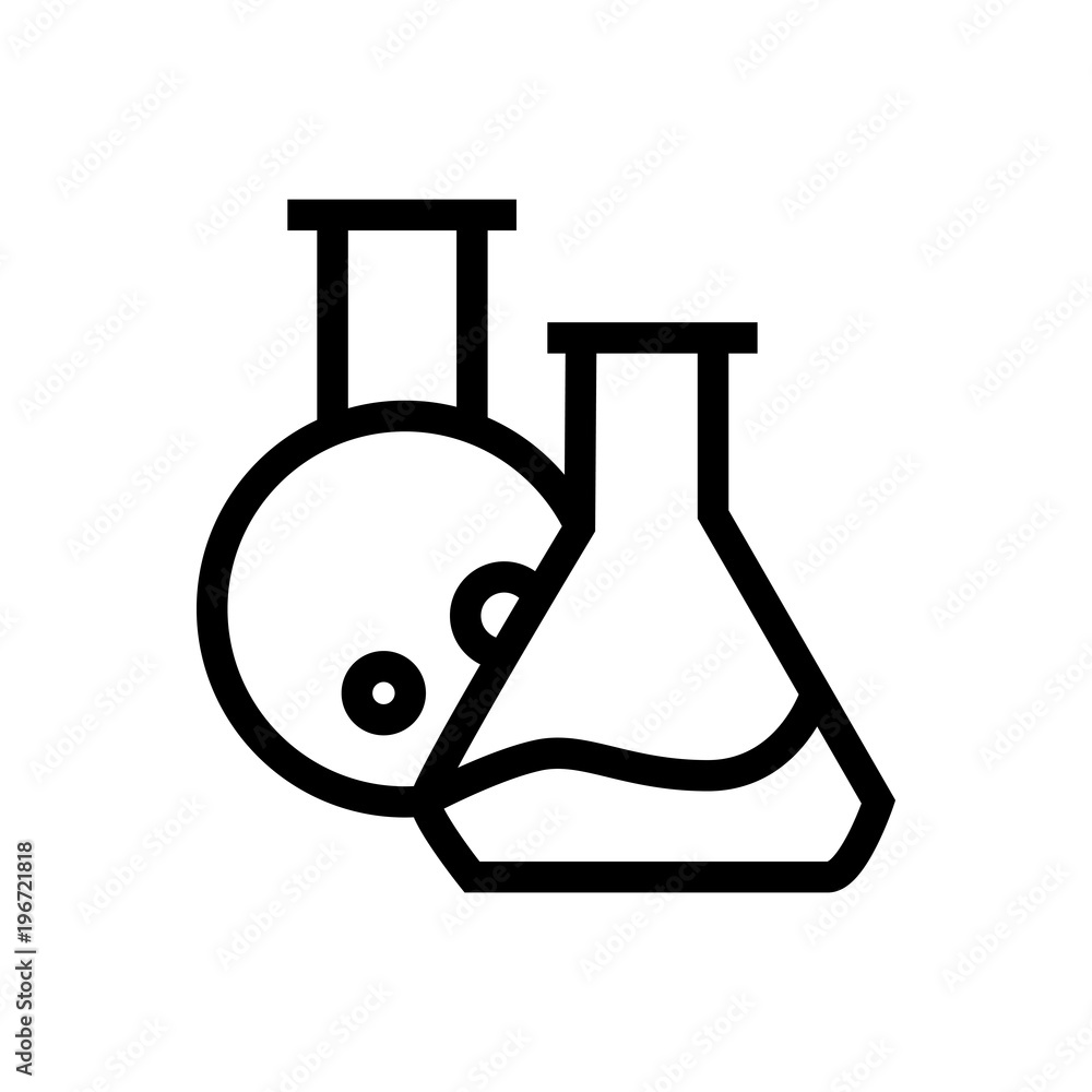 laboratory outlined vector icon. Outlined symbol of lab flask. Simple ...