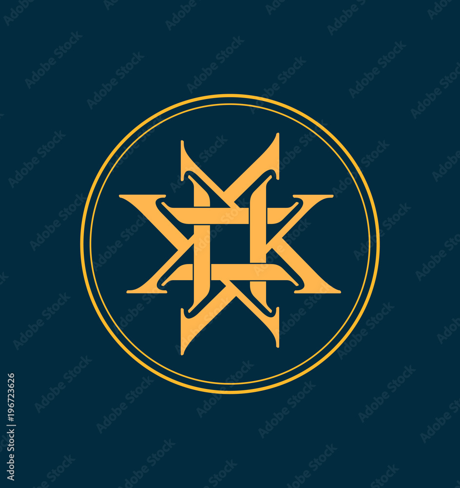 classic and retro symmetrical style initial monogram logo Stock Vector ...