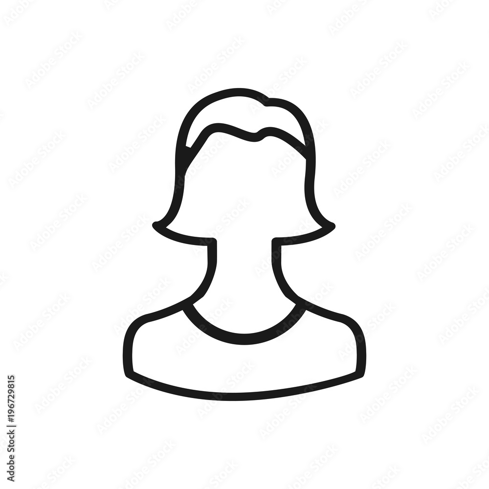 Profile avatar outlined vector icon. Modern simple isolated sign. Pixel ...