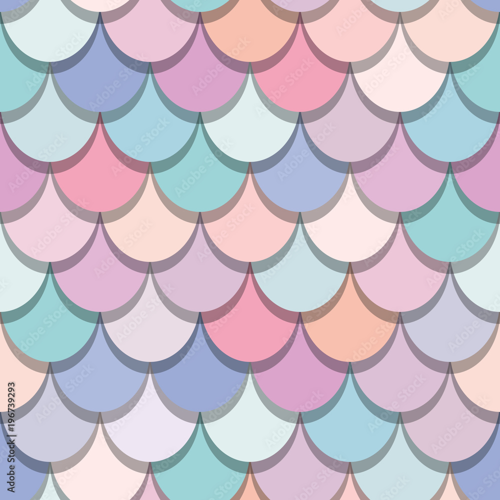 Mermaid tail seamless pattern. Colorful fish skin background. Trendy ...