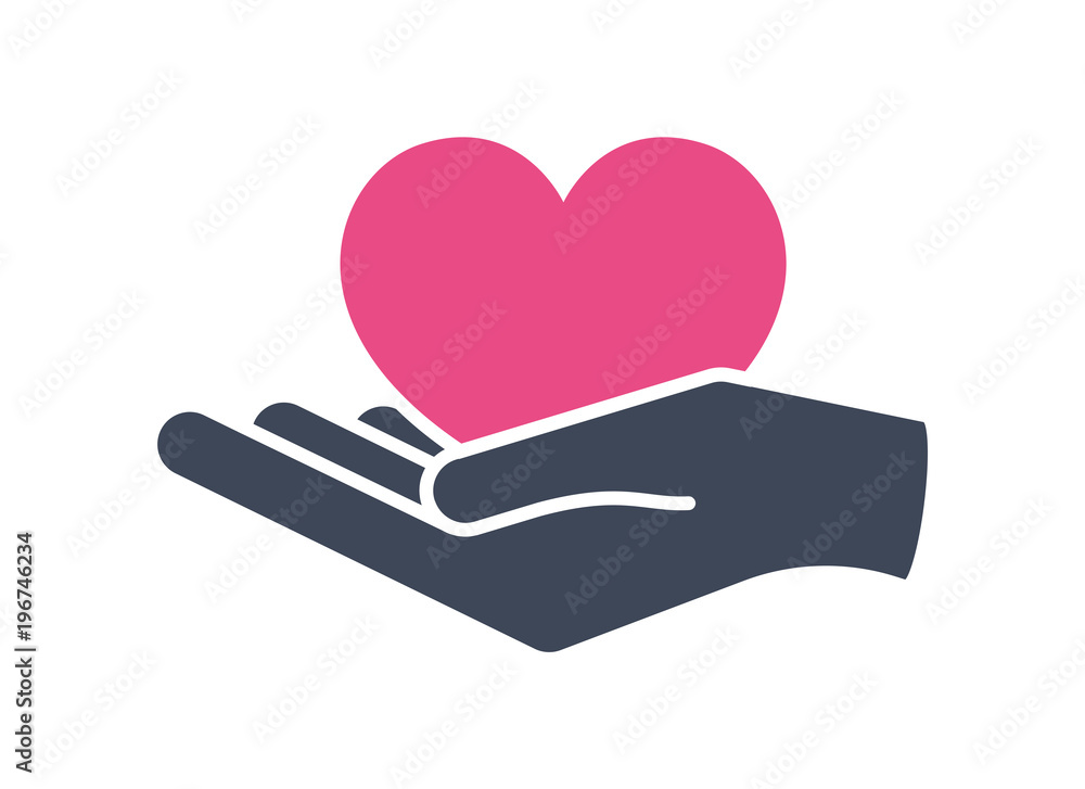 Heart in hand. Giving heart logo template for transplant ,organ ...