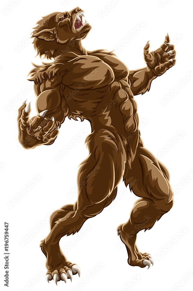 Howling Werewolf Monster Stock Vector | Adobe Stock