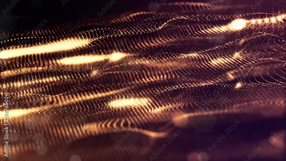 3d rendering background with particles and depth of field. Loop ...