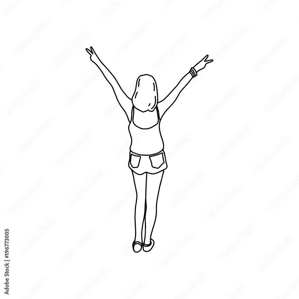 Girl With Hand Out Drawing