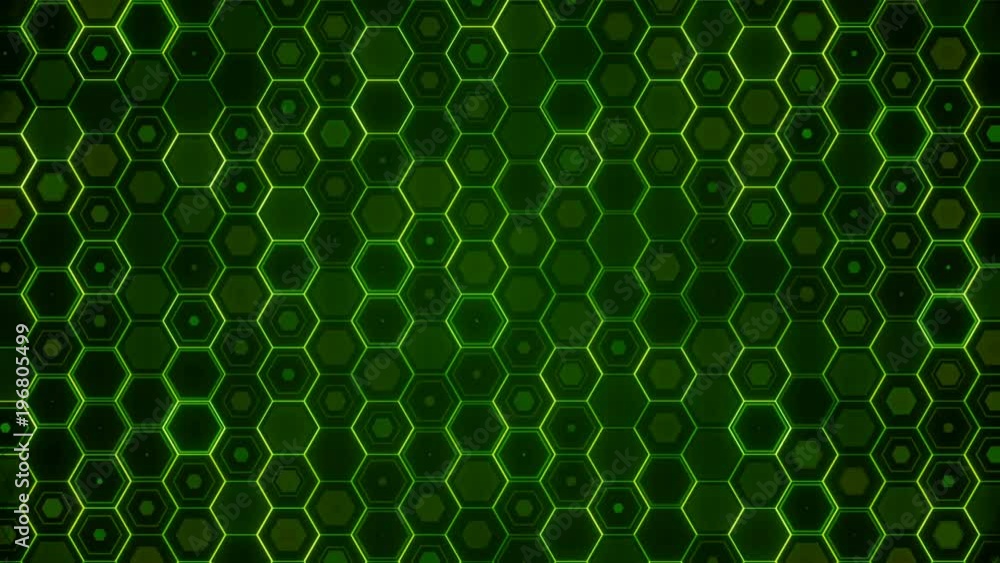 Randomly pulsating hexagonal grid revealed by circular light effect ...