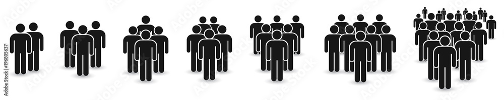People icon set in trendy flat style. Persons symbol infographics ...