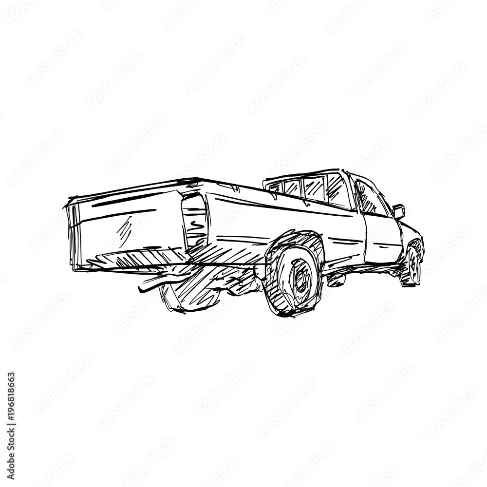 Back Of Pickup Truck Drawing