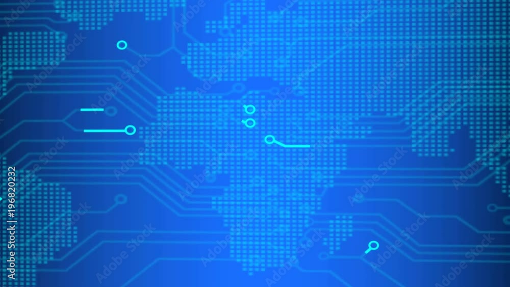 Circuit Board Communication Technology Innovation Concept On Blue Hi ...