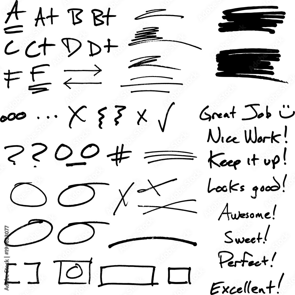 Teacher's Handwritten Notes And Grades Stock Photo | Adobe Stock