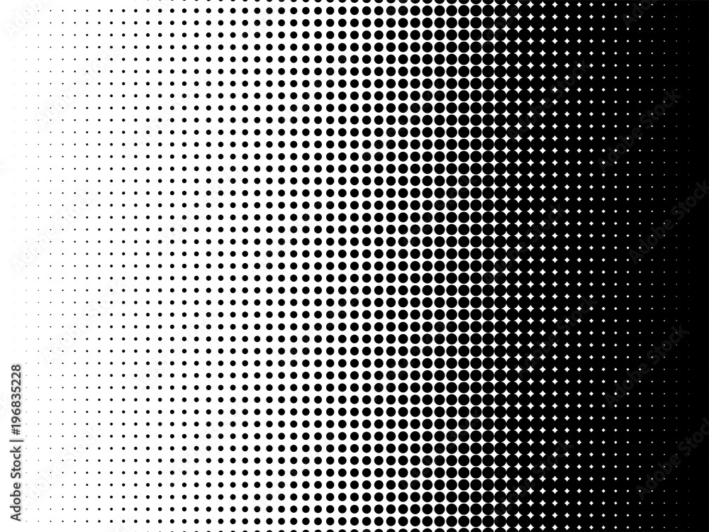Radial halftone pattern texture. Vector black and white radial dot ...