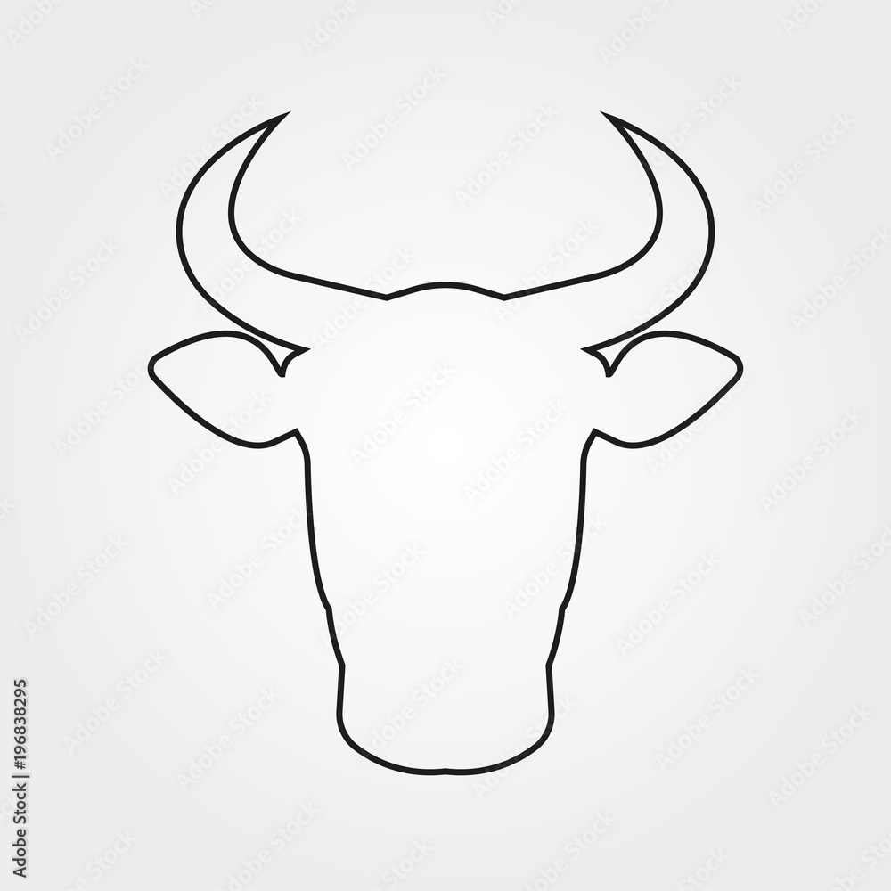 Bull Head Logo Outline